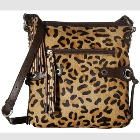 Scully | Bags | Scully Bernette Leopard Print Studded Western Leather ...